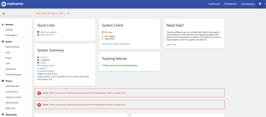 No response from the matomo marketplace - Support & Bugs - Matomo forums