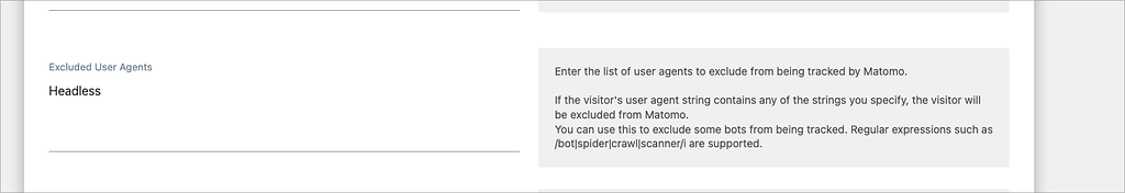 User Agent Exclusion not working - Support & Bugs - Matomo forums