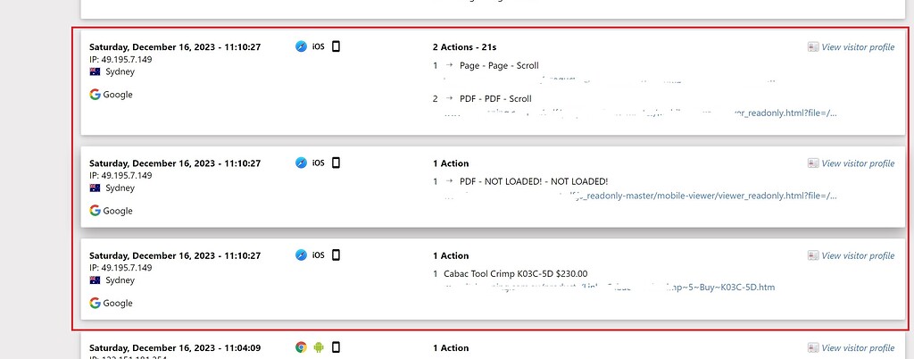Visitor log is showing more separate entries for the same 1 one visit - Support & Bugs - Matomo ...