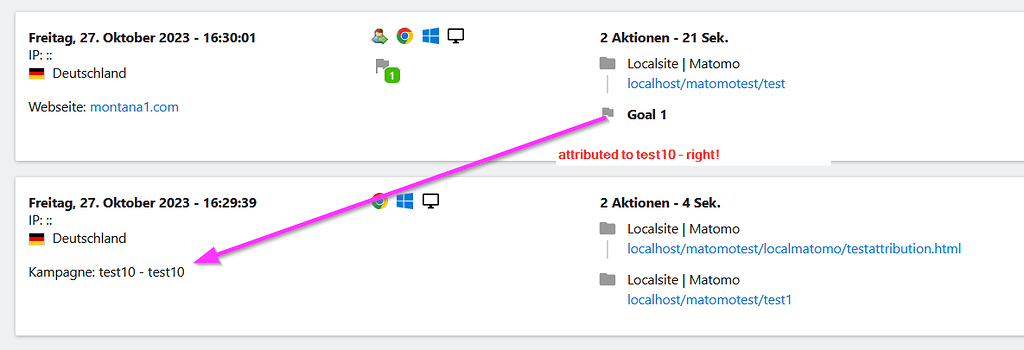 setConversion AttributionFirstReferrer is not working - Support & Bugs - Matomo forums