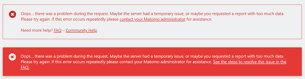Getting Errors I Can't Figure Out - Support & Bugs - Matomo forums