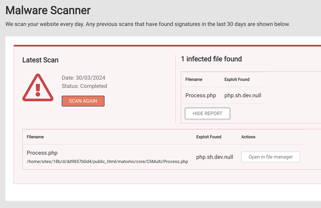 Virus scanner found an exploit and shut my sites down - Support & Bugs ...
